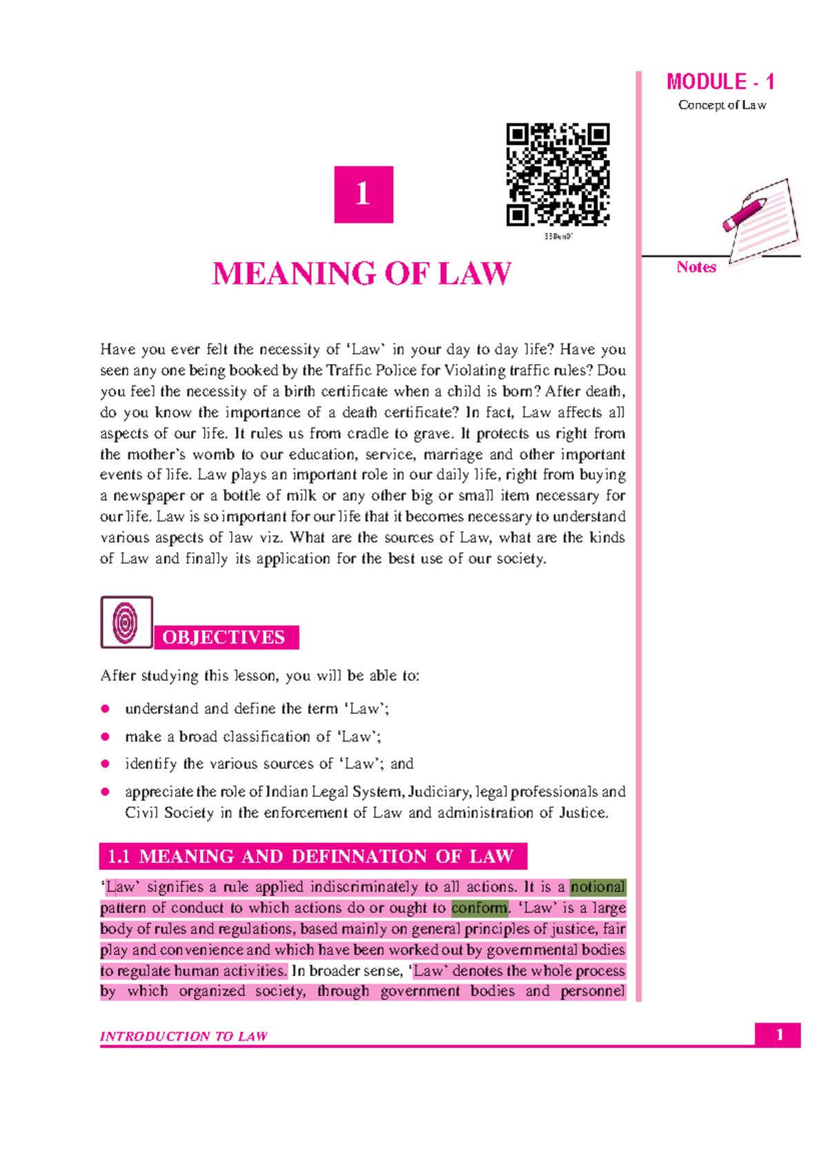 MODULE 1: Understanding the Meaning and Concept of Law - Studocu