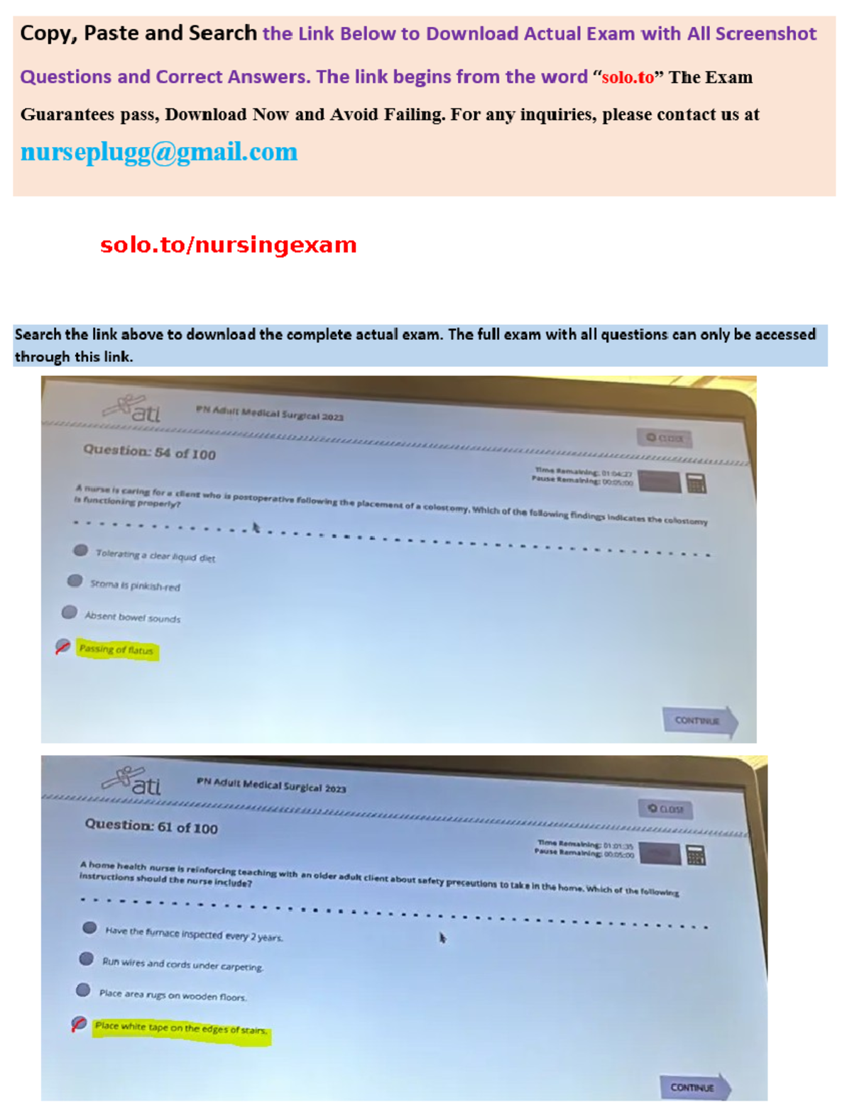 Pass ATI PN Adult Medical Surgical Proctored Exam (Med-Surg) 2026: 100 ...