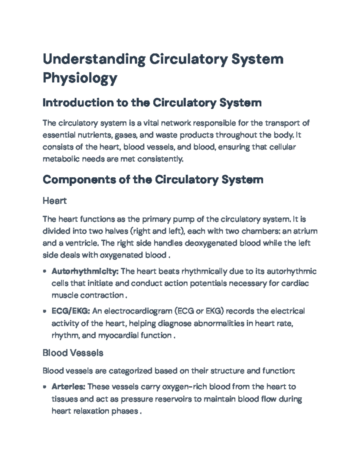 Understanding the Circulatory System: Key Components and Functions ...