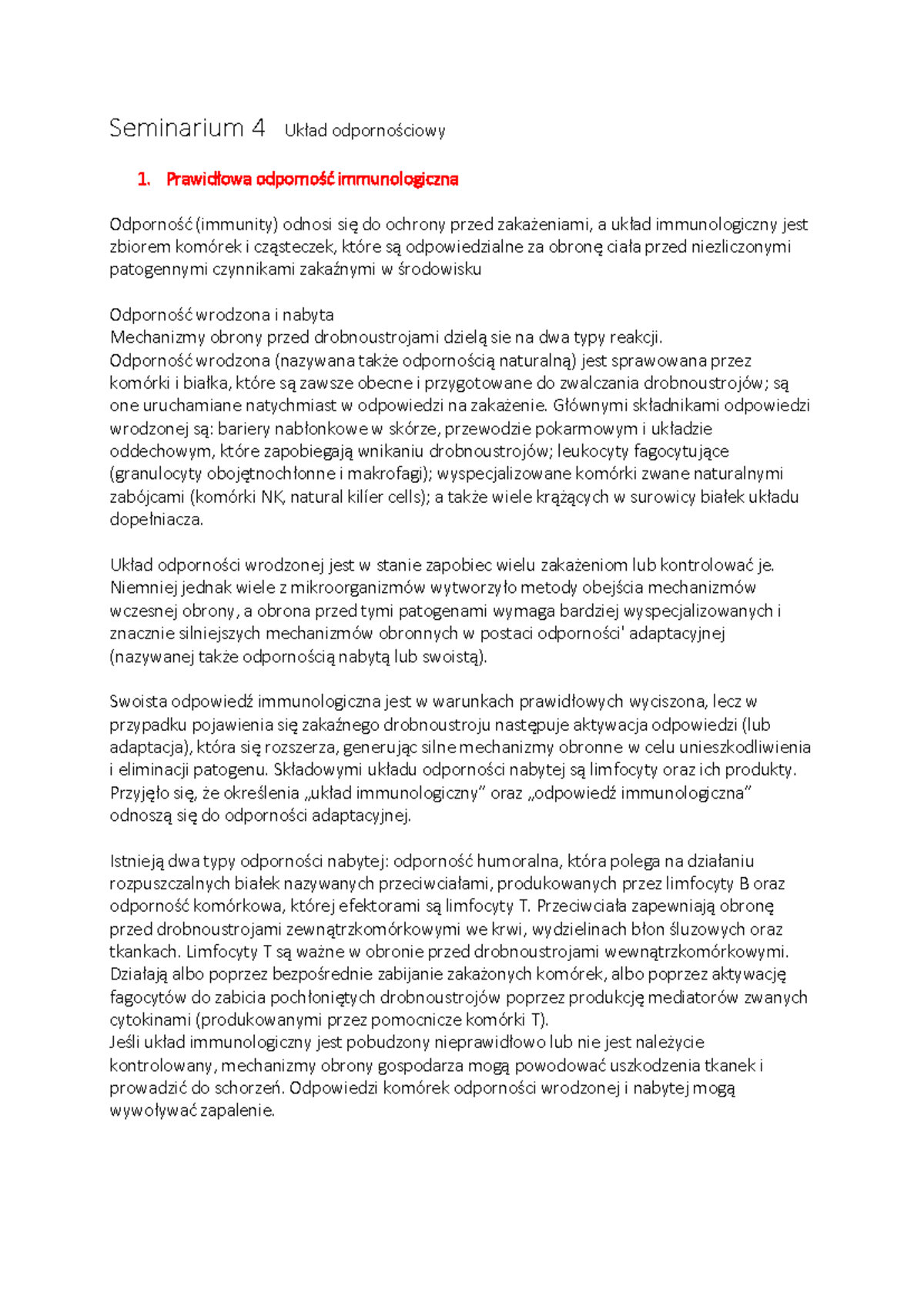 Seminarium 4: Immunopatologia Układu Odpornościowego w Patomorfologii ...