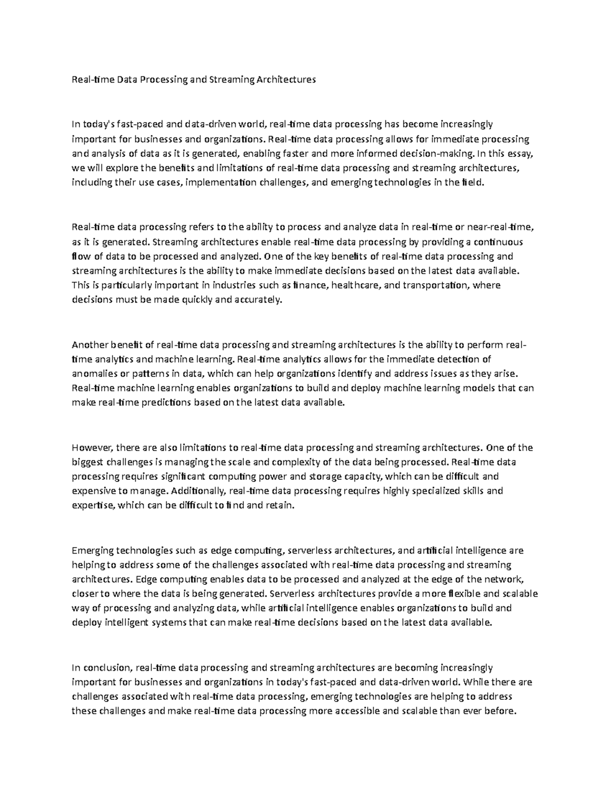 Real Time Data Processing And Streaming Architectures Real Time Data Processing And Streaming