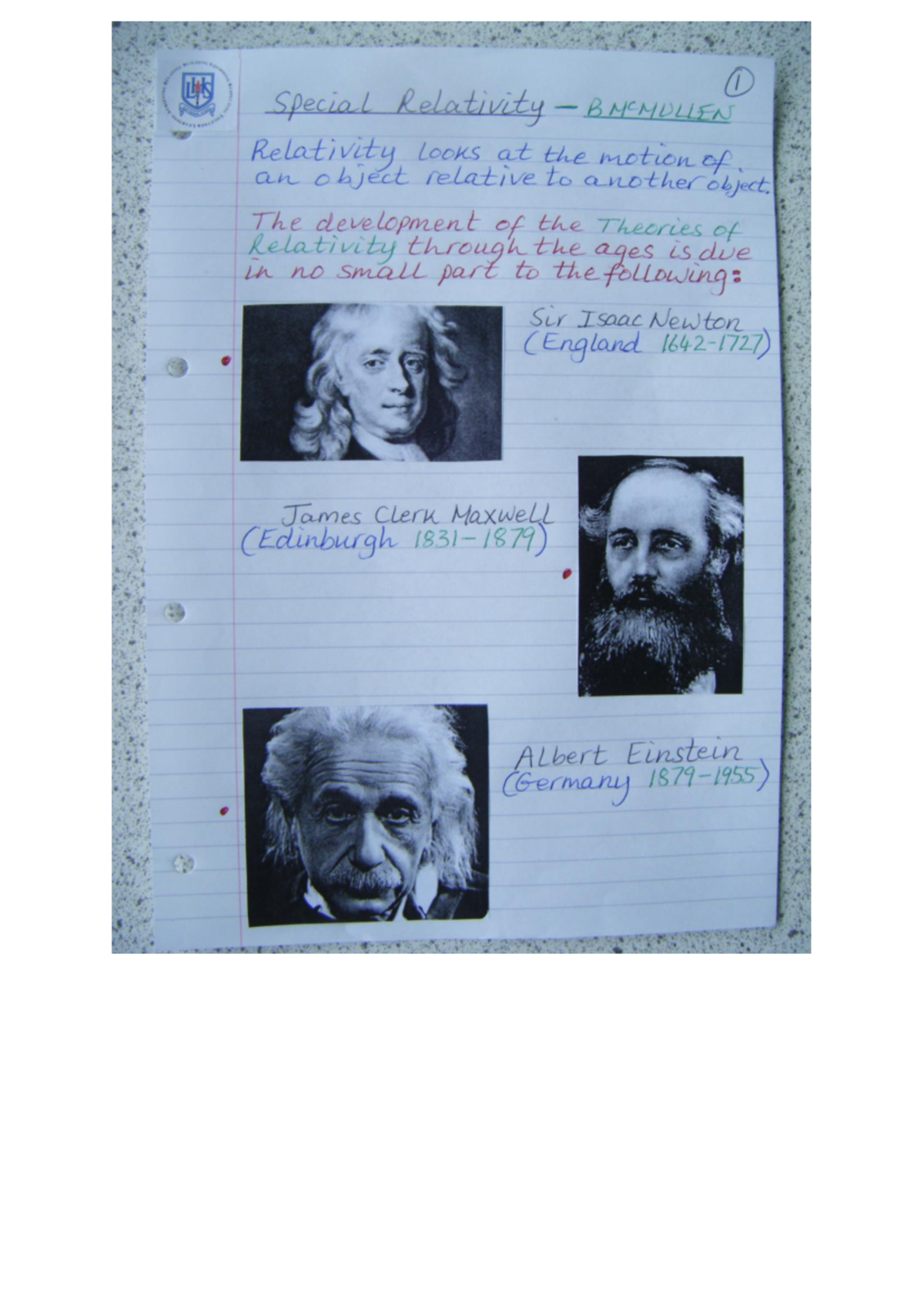 H Notes - Special Relativity Concepts and Applications (BMCMULLEN ...