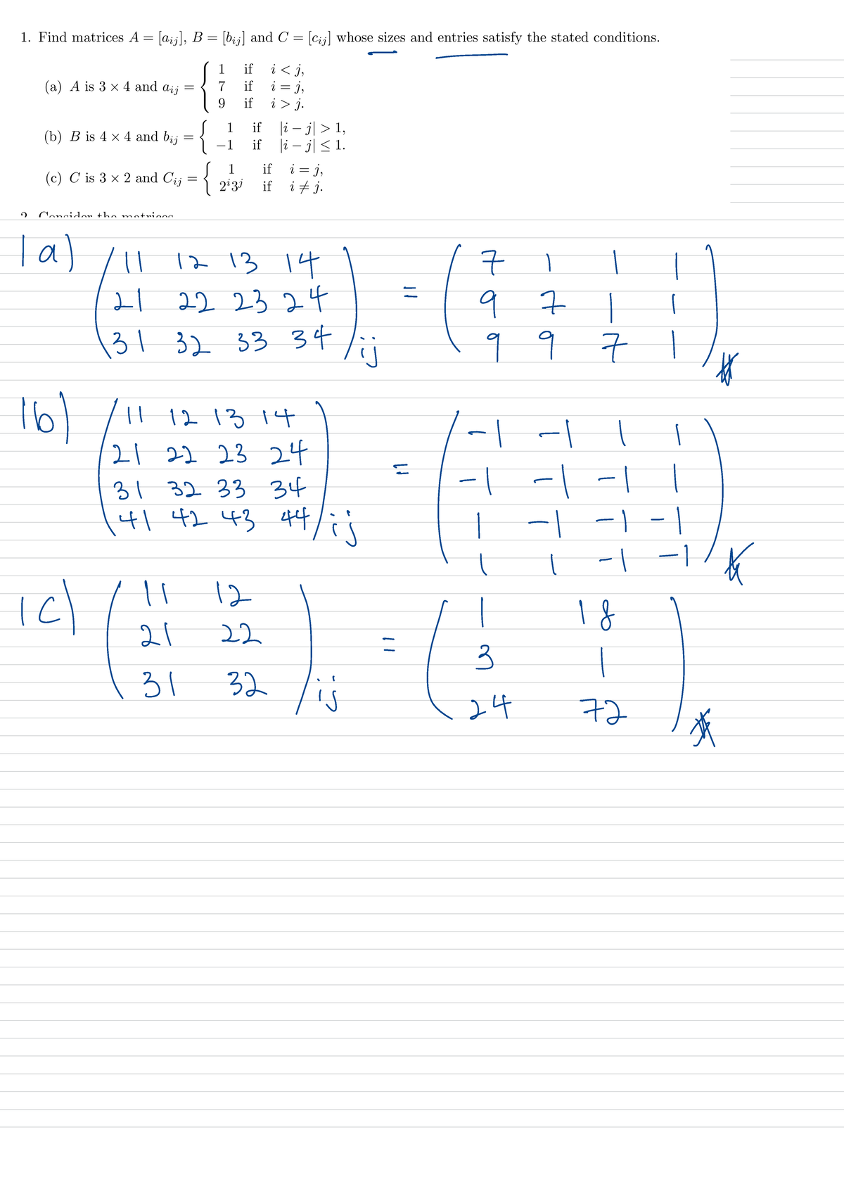 3. Matrices - Calculus - 21 ) = ( & £ I 1) lay;÷::+i . 9 9 7 I $ 1b ...
