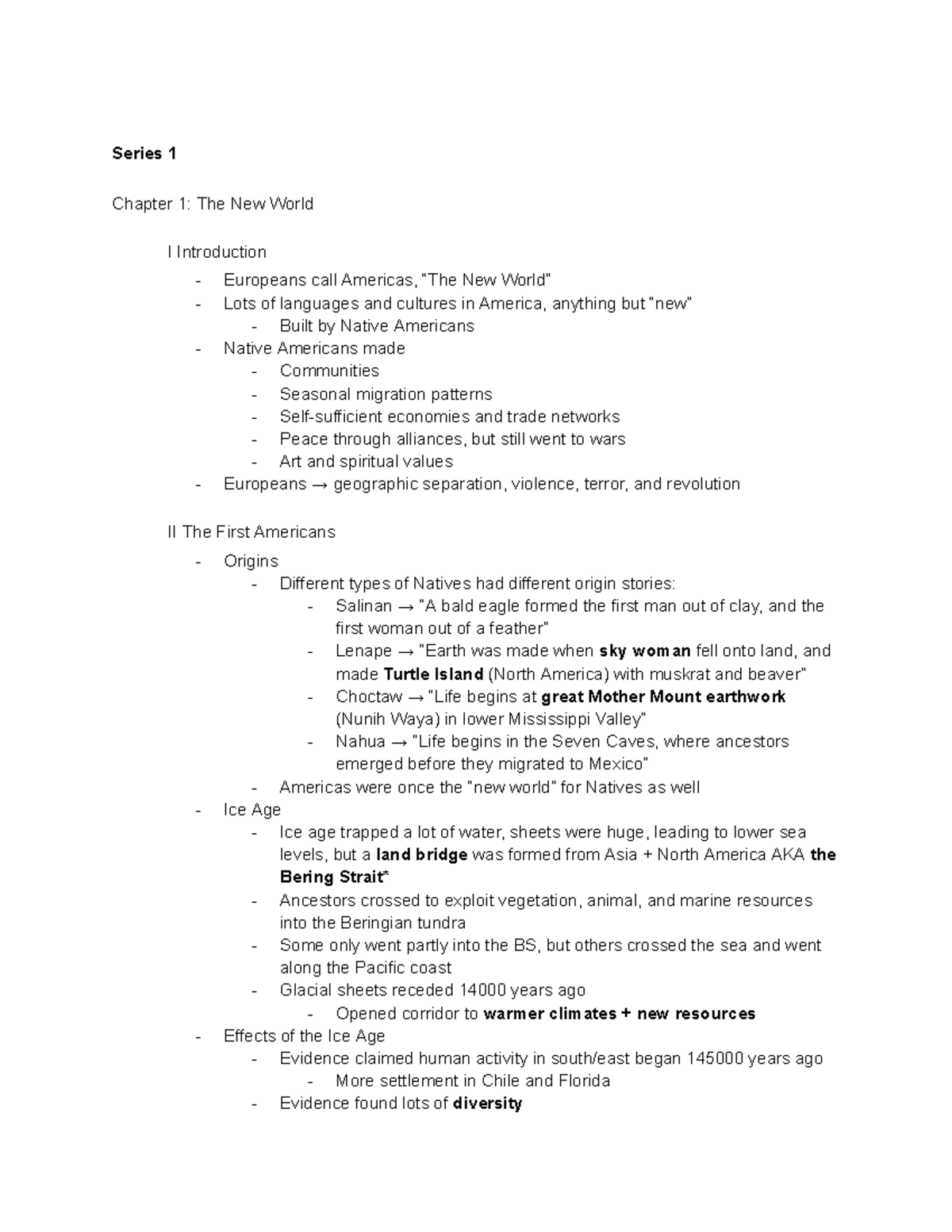 YAWP Notes: Chapters 1 & 2 - The New World & Colliding Cultures - Studocu