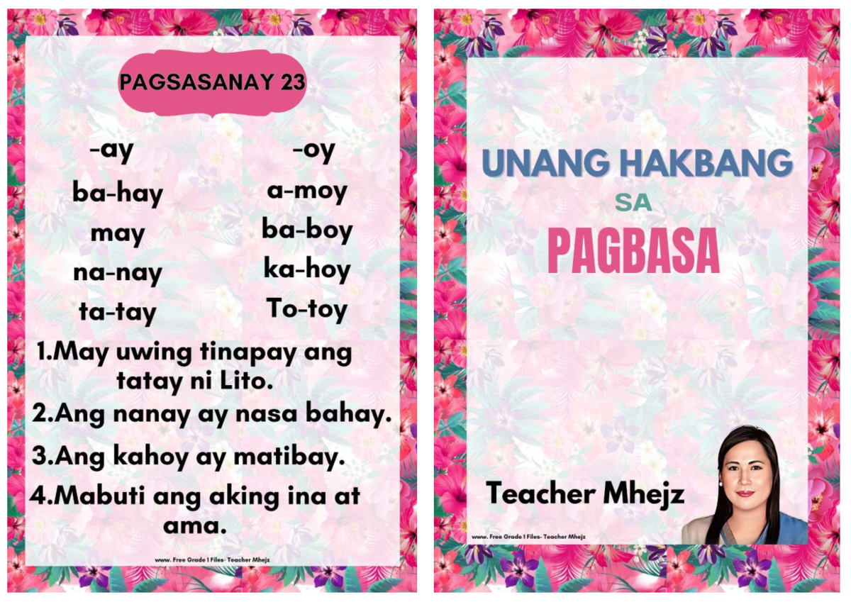 PAGSASANAY 23: Unang Hakbang sa Pagbasa - Teacher Mhejz - Studocu