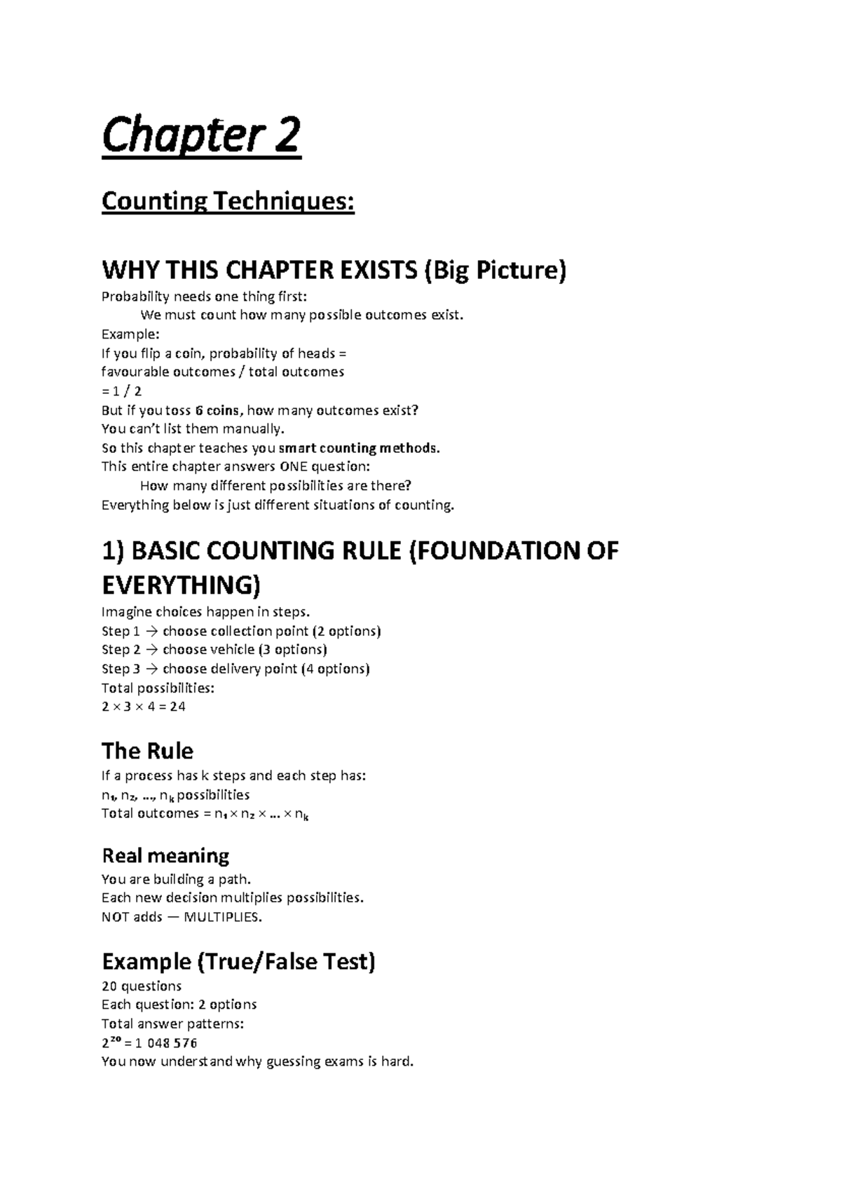STK 210 Study Guide: Counting Techniques, Permutations & Combinations ...