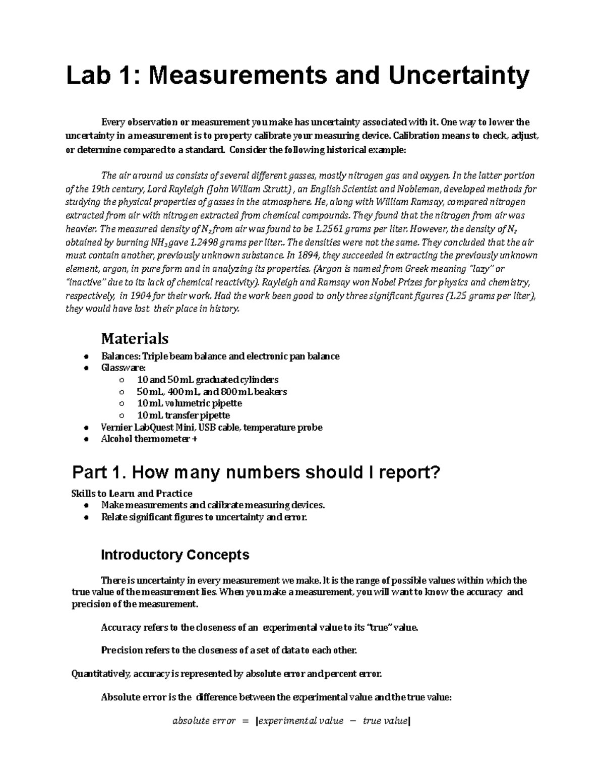 2025 CHM1A Lab 1: Measurements, Uncertainty, and Density Analysis - Studocu