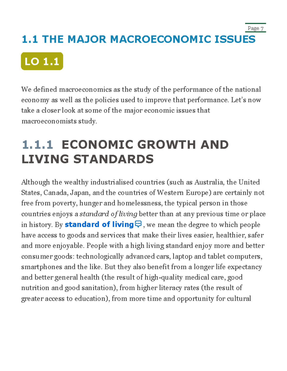 Macroeconomics Overview: Major Issues in Economic Growth and Standards ...