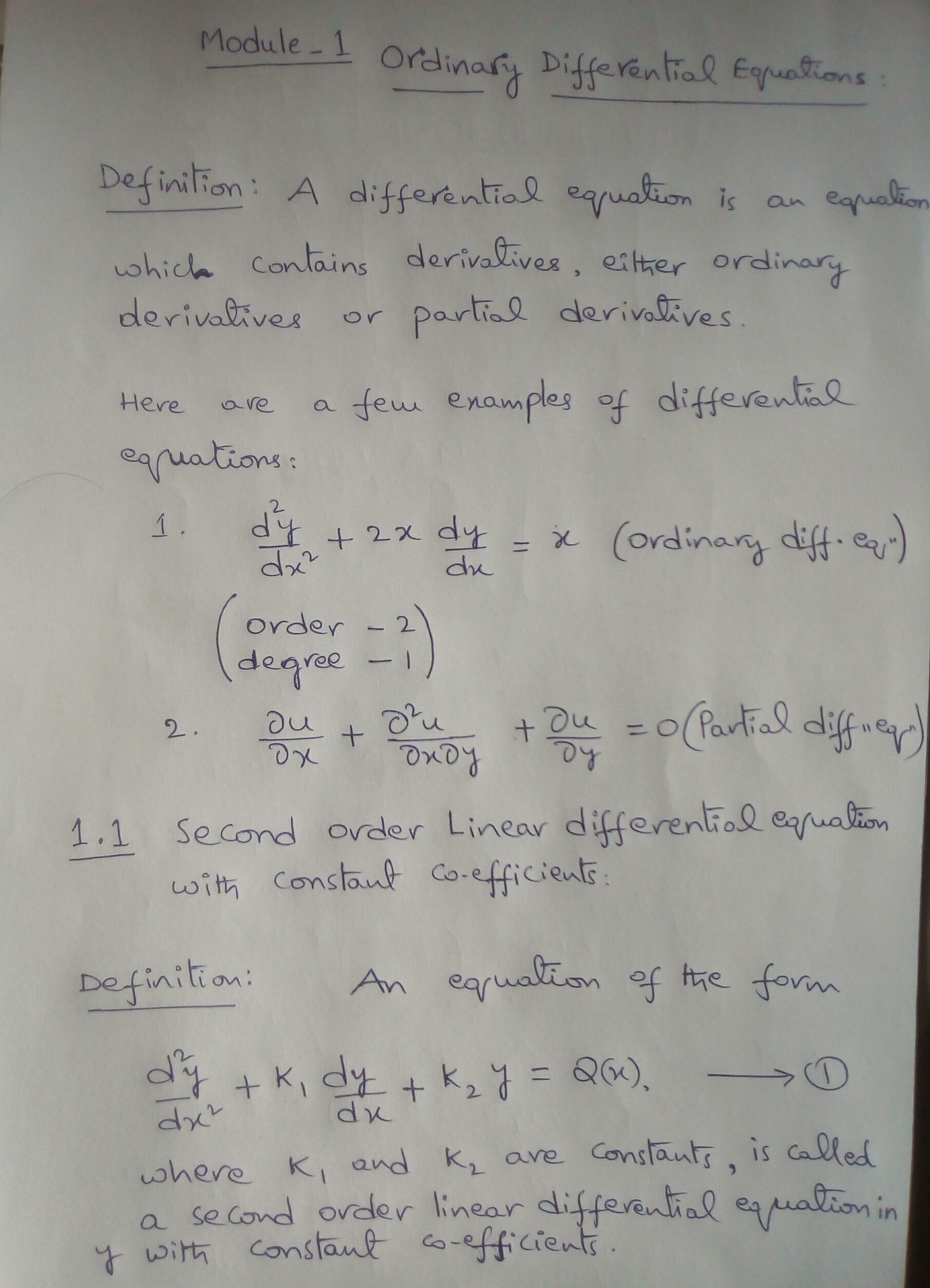 BMAT102L Ordinary Differential Equations: Concepts & Examples - Studocu
