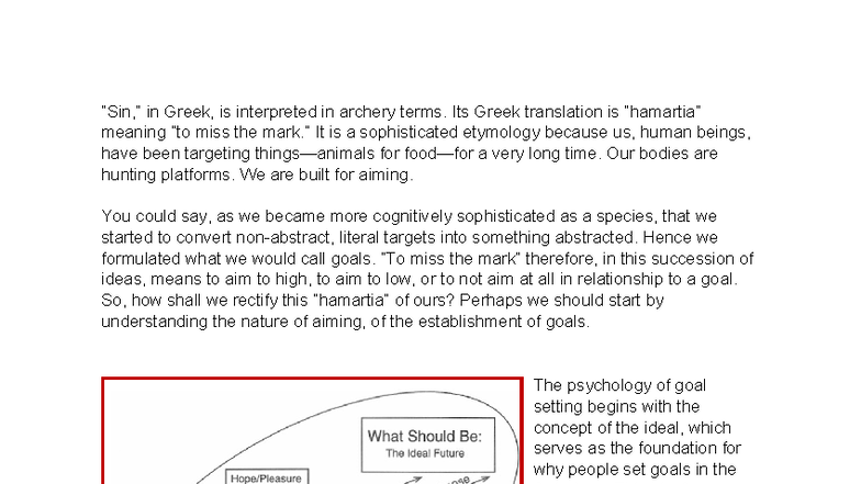 Sin - Essay Analysis of Goal Setting and Motivation - Studocu