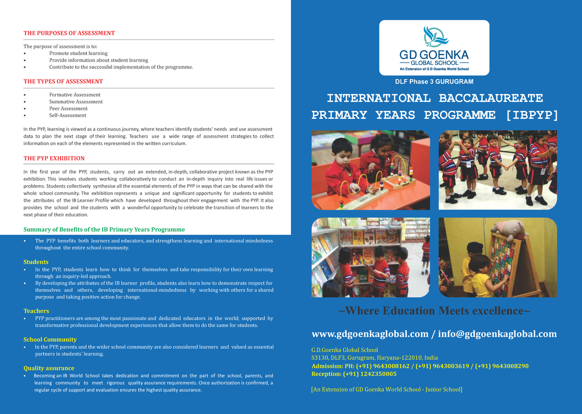 Assessment Purposes and Types in the IB PYP Program (GURUGRAM) - Studocu