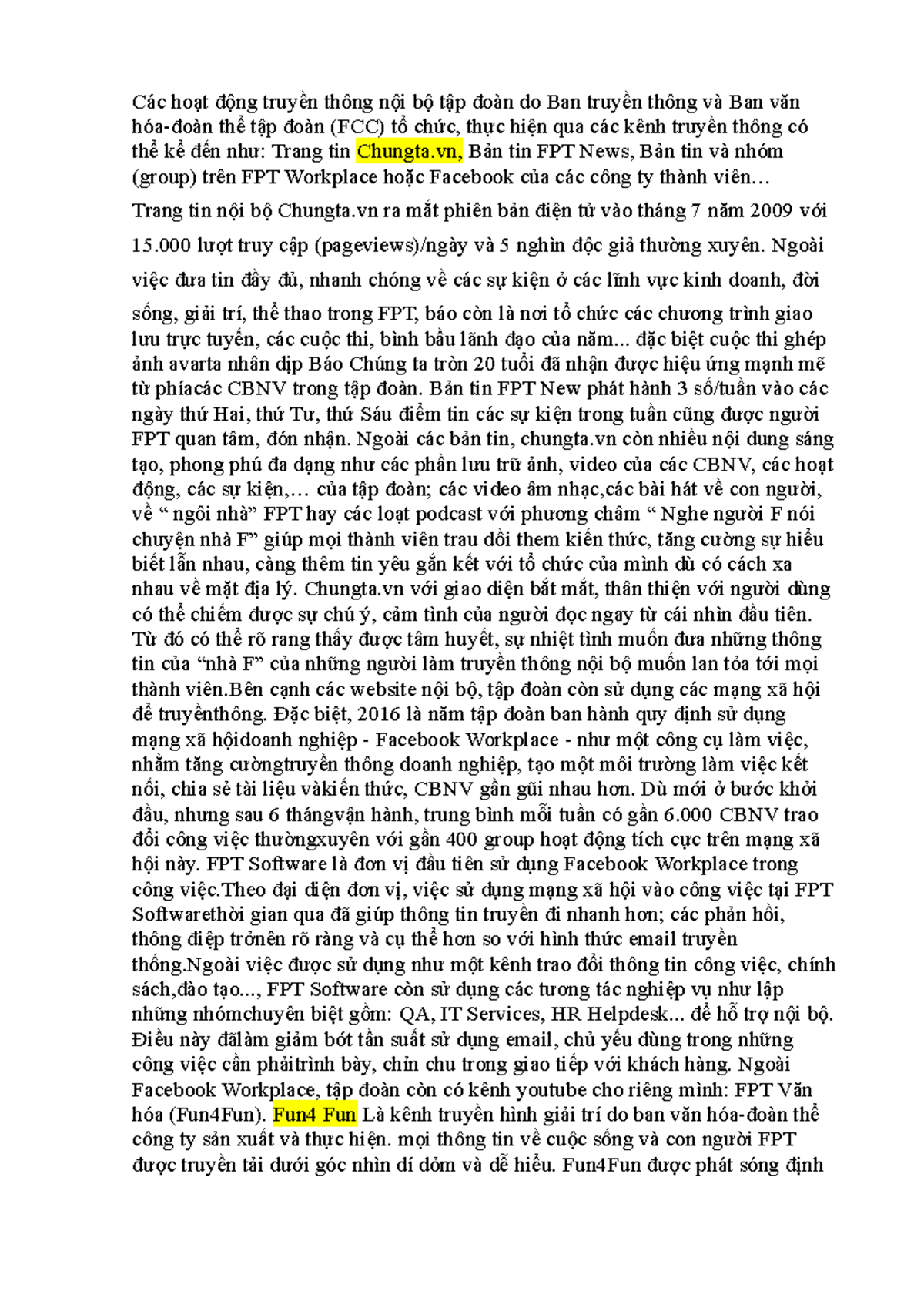 Truyền thông nội bộ fpt - hhgfg - Các hoạt động truyền thông nội bộ tập ...