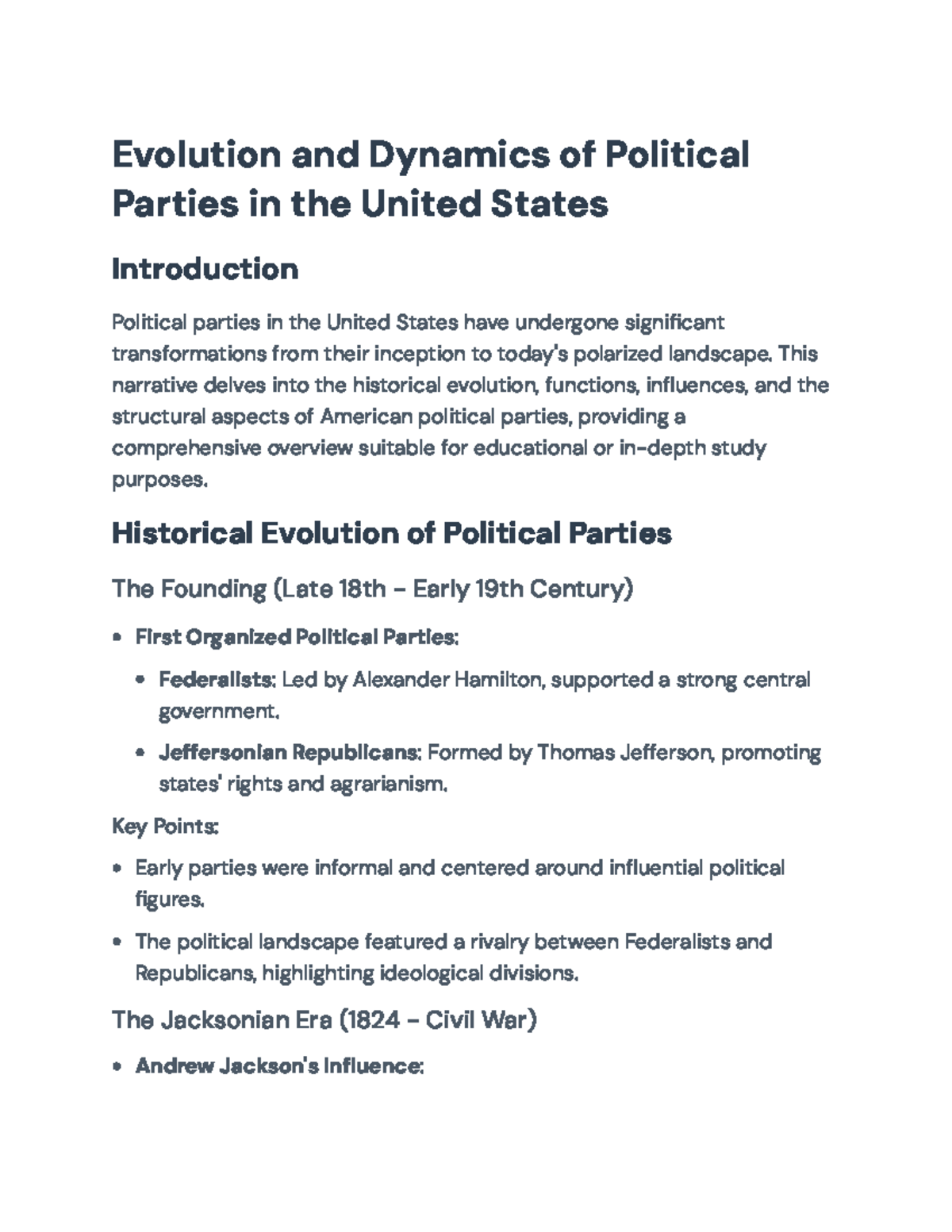 Evolution and Dynamics of Political Parties in the U.S. (POLS 101 ...