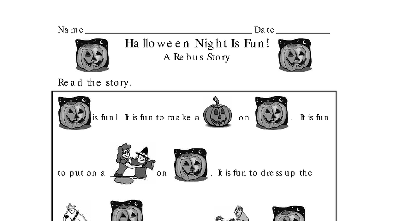 Halloween Night Fun! A Rebus Story for Kids - Studocu