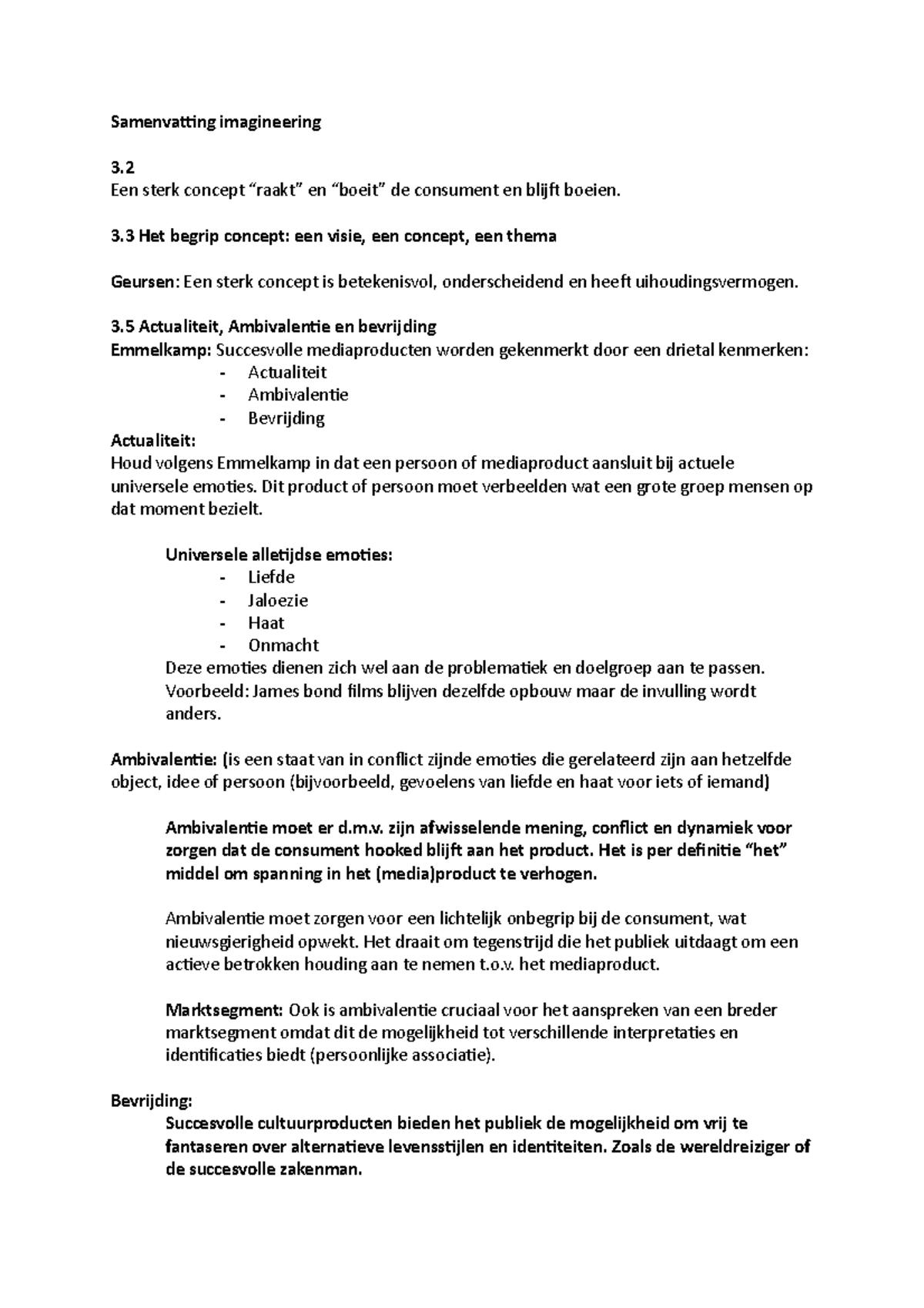 Samenvatting Imagineering: Sleutelconcepten en Creatieve Strategieën ...