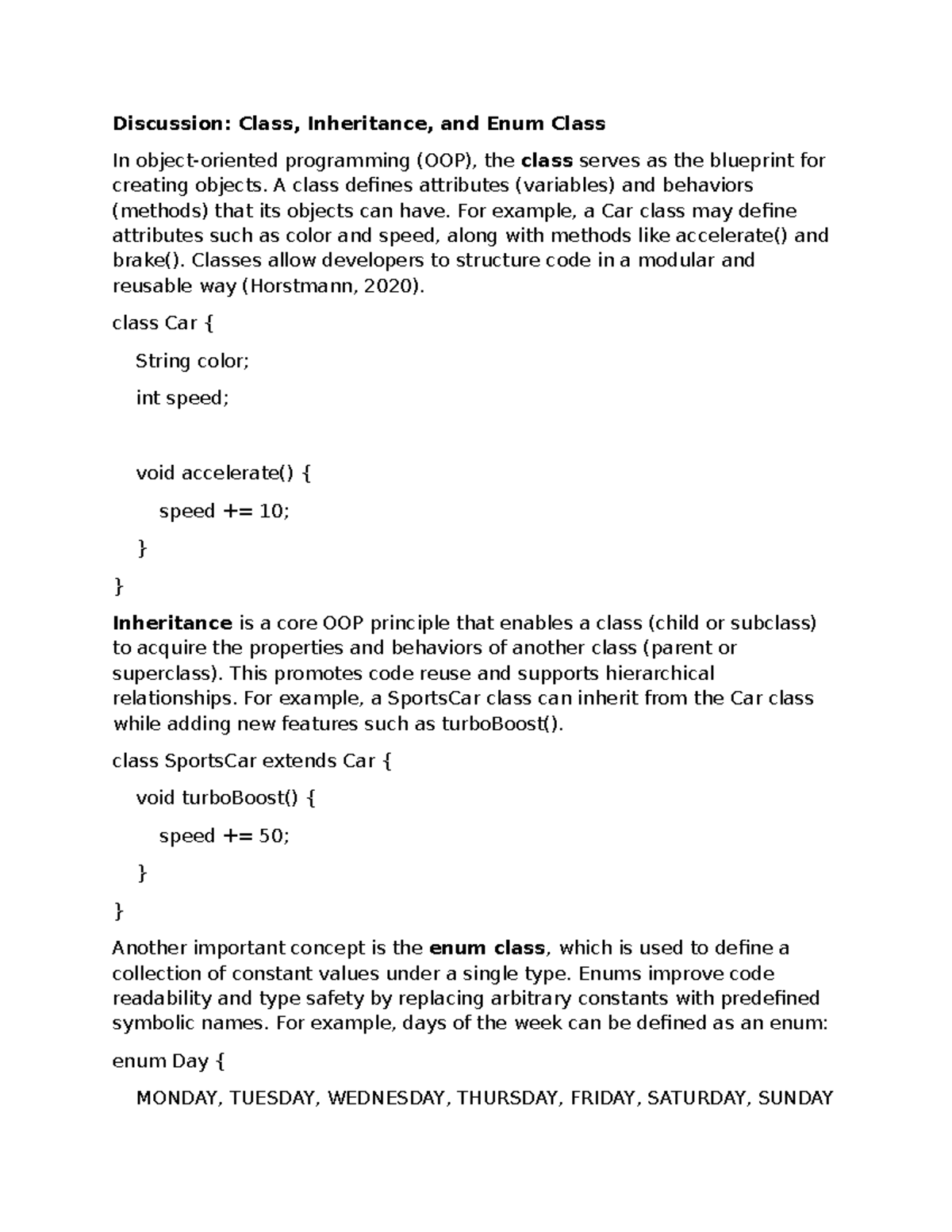 Discussion: Class, Inheritance, and Enum in OOP (Unit 03) - Studocu