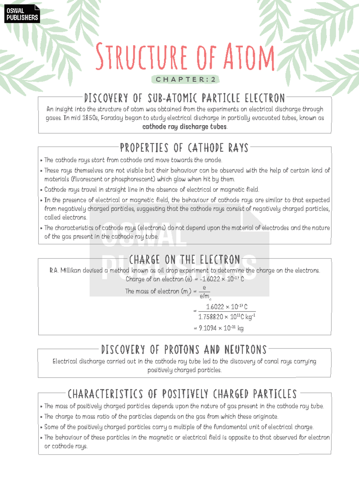 Chemistry XI CHAP 2: Structure of the Atom and Particle Discovery - Studocu