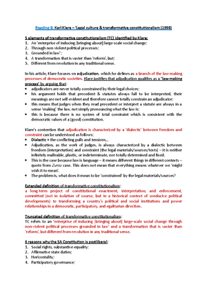 Transformative Constitutionalism - The aim is to explain and discuss ...