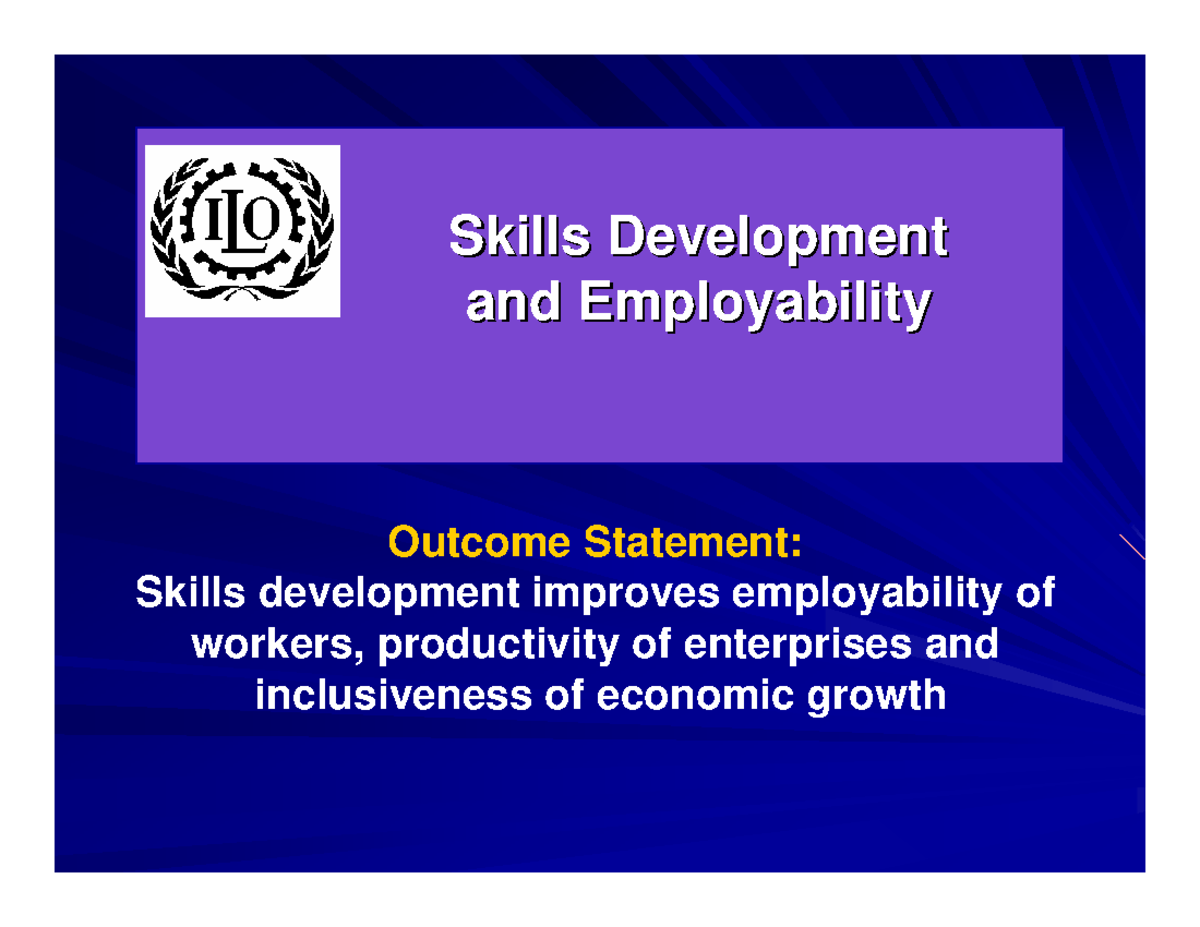 Skills Development and Employability: Insights from ILO Recommendations ...