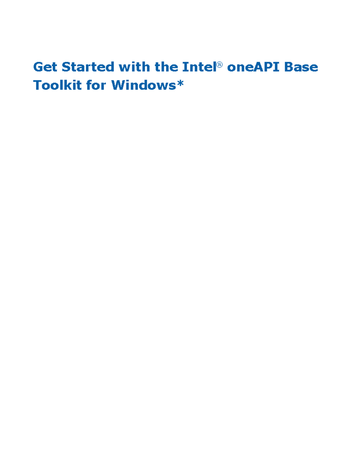 Oneapi-base-toolkit get-started-guide-windows 2024 - Get Started with the Intel ® oneAPI Base ...
