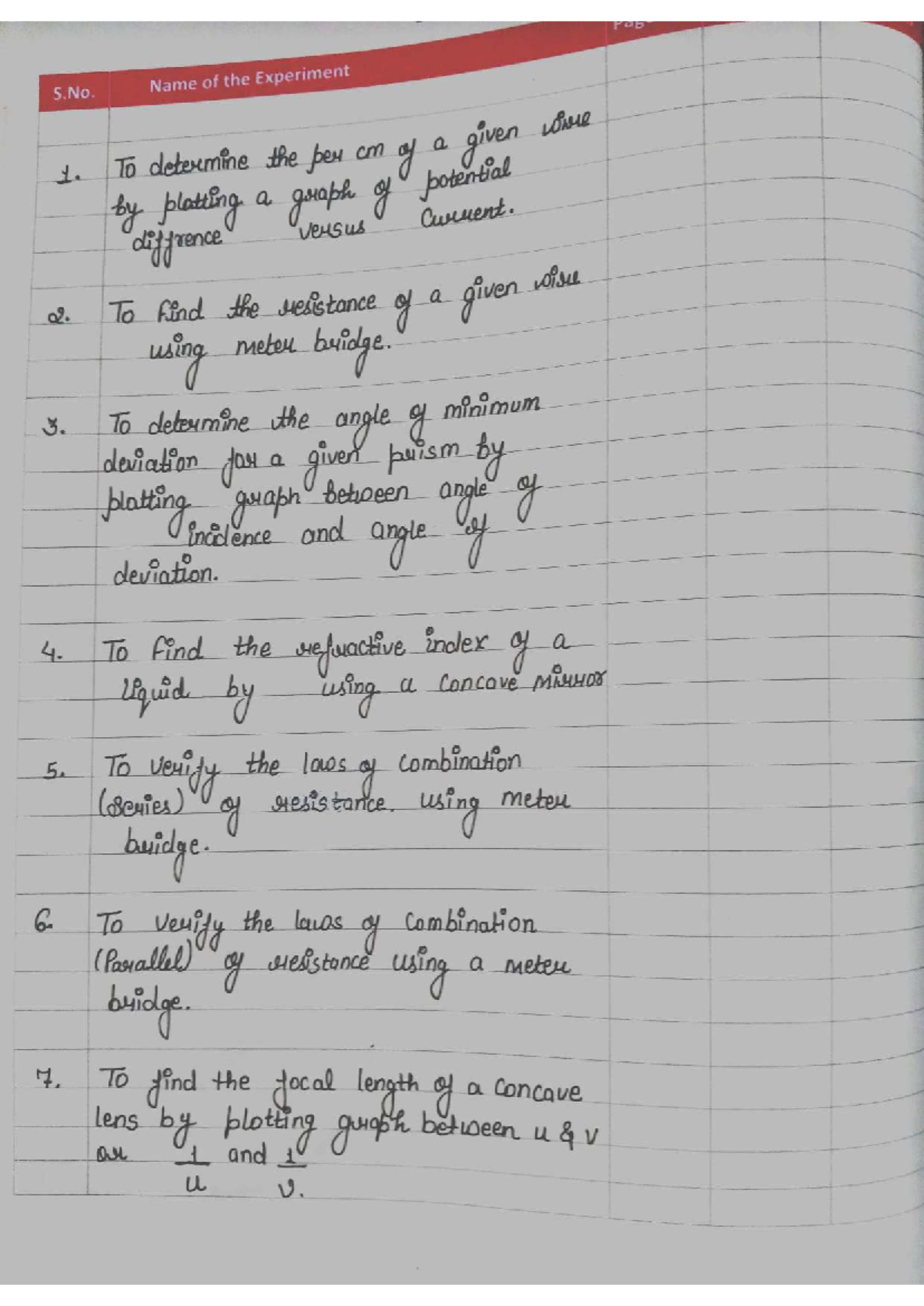 Physics Lab Manual Class 12: Experiments on Resistance and Refraction ...