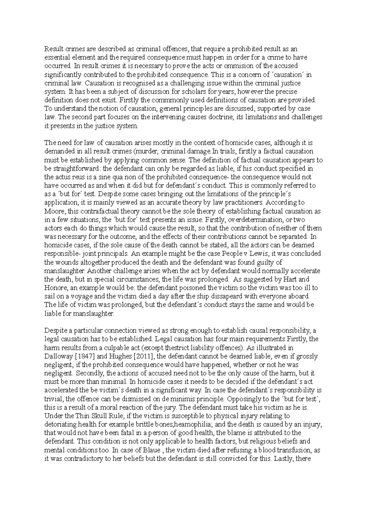 Criminal - First class Essay on Murder - Formative Assessment Criminal ...