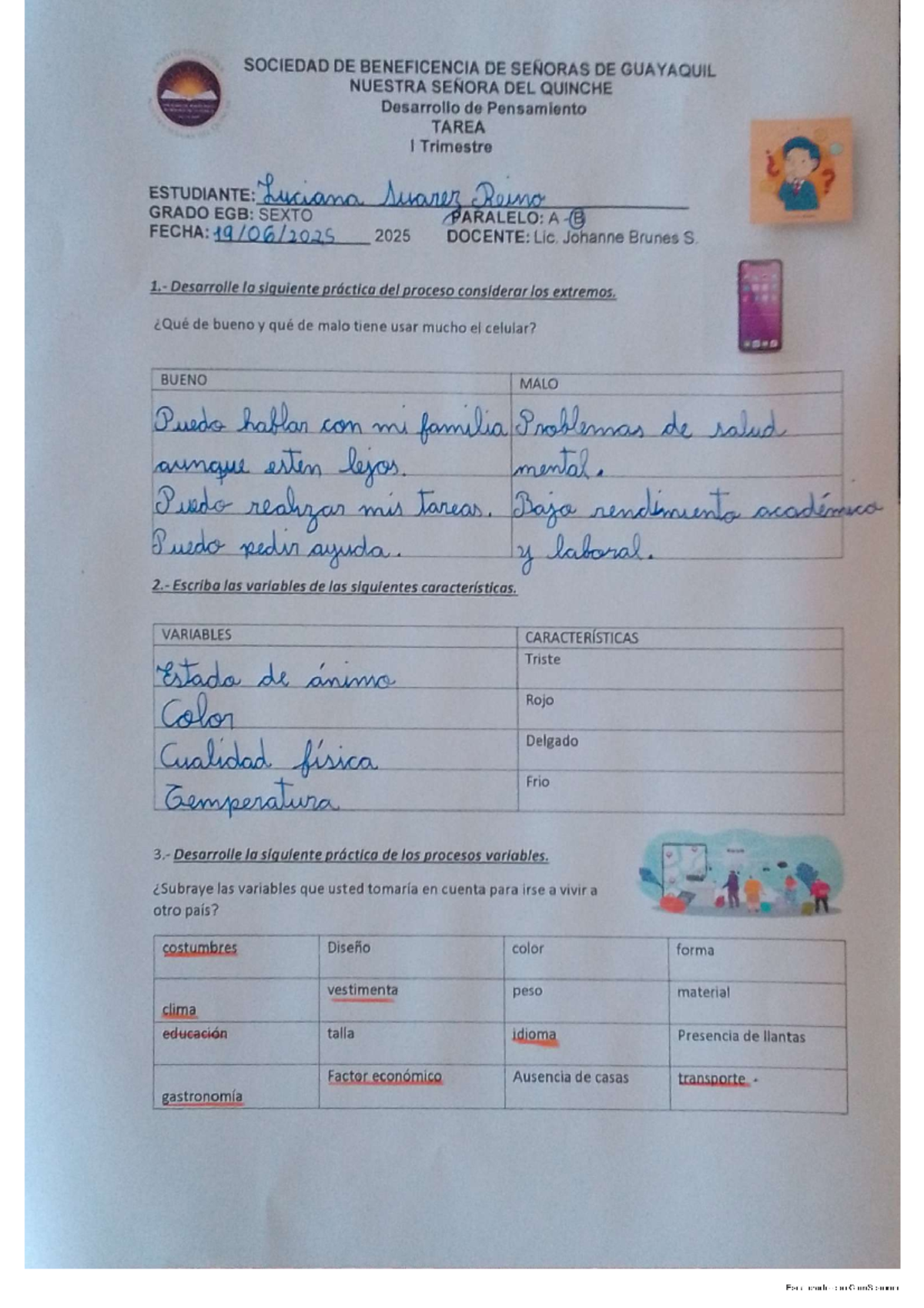 Desarrollo del Pensamiento - TAREA I - 6TO B - Luciana Suarez - Studocu