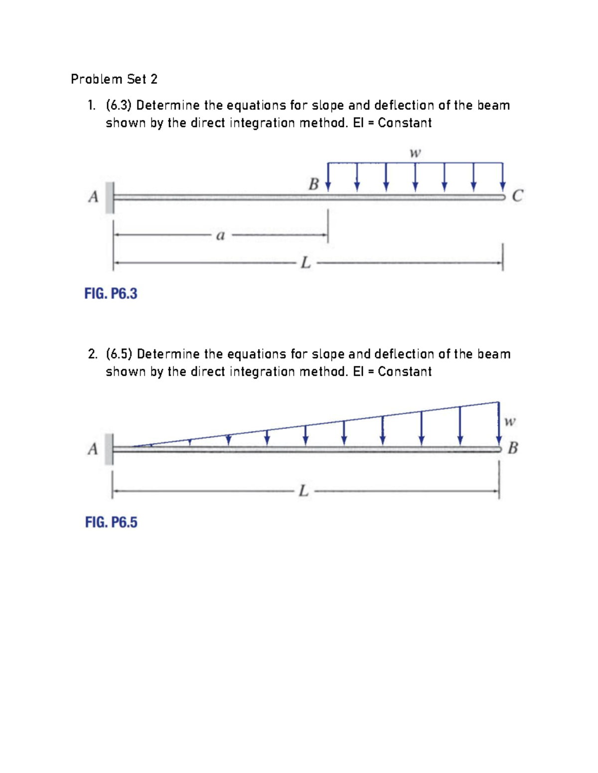 Structural Theory PS2: Beam Slope and Deflection Analysis - Studocu