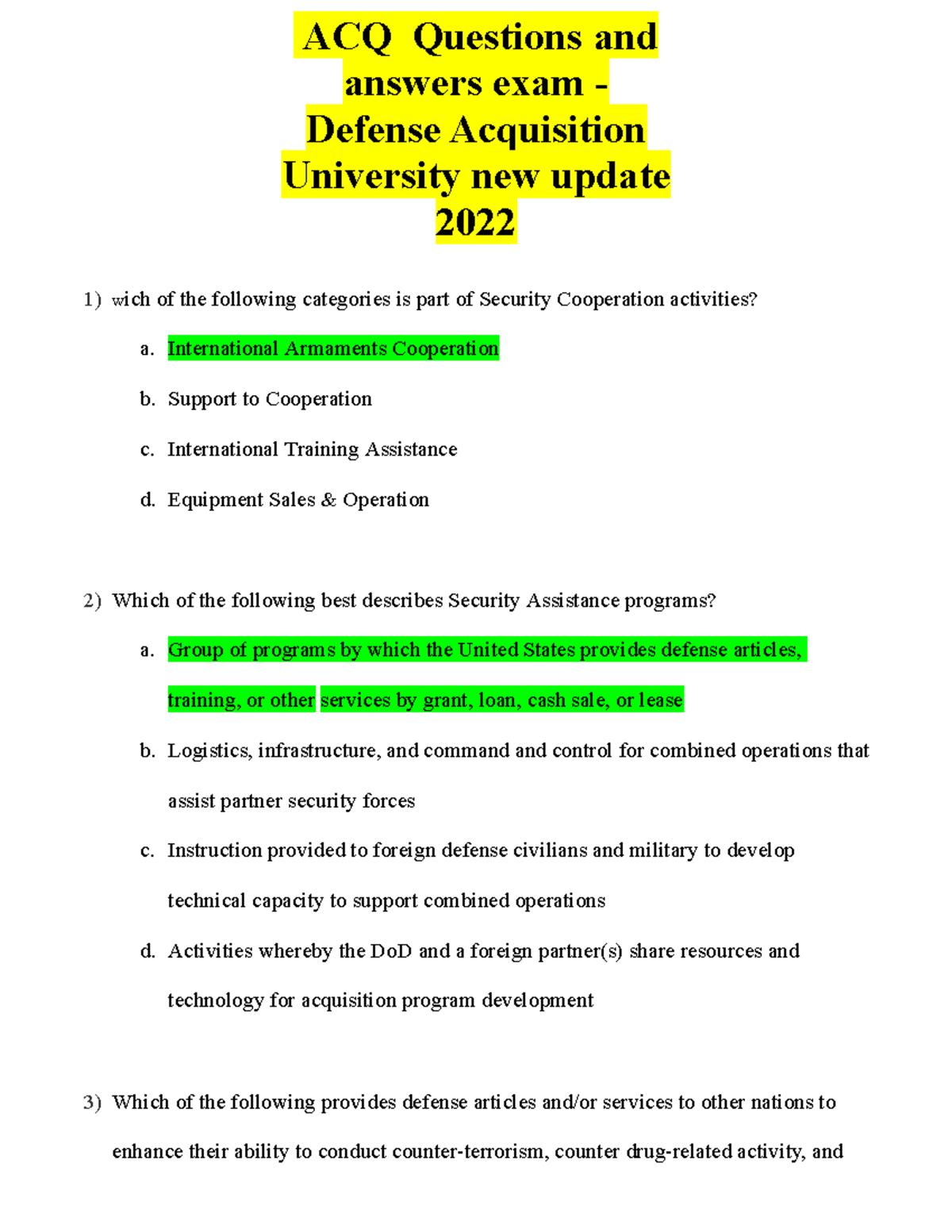 6640 Midterm Exam - answers exam - Defense Acquisition University new ...