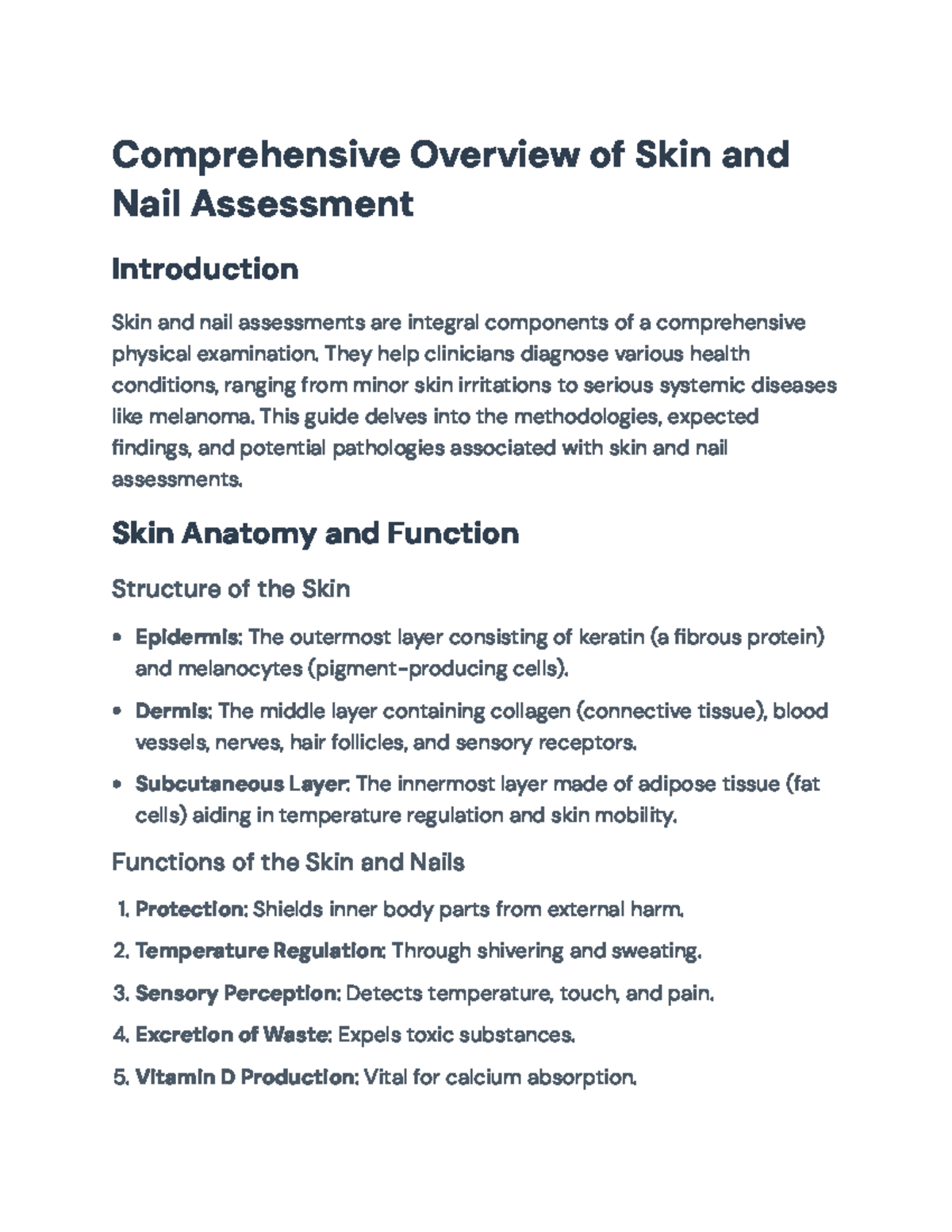 Comprehensive Guide to Skin and Nail Assessment Techniques ...