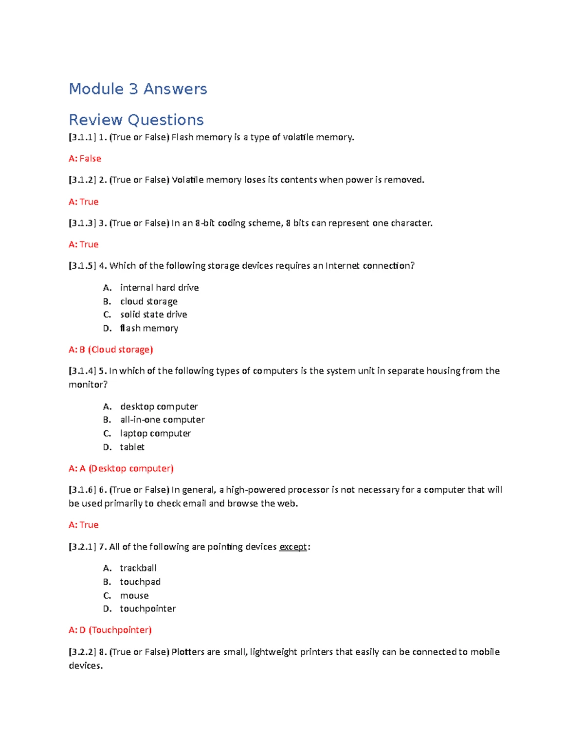 End of Module 2 Study Guide - Module 2 answers Review Questions [2.1] 1 ...