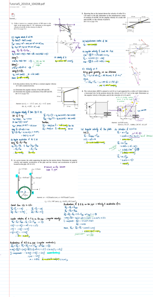Dynamics - Cheat sheet - MA1001 - Studocu