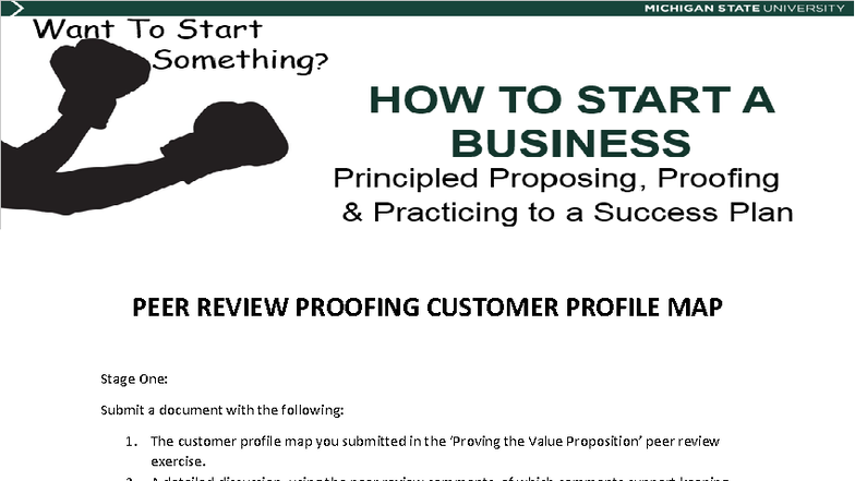 PEER REVIEW PROOFING CUSTOMER PROFILE MAP - Stage One Analysis - Studocu