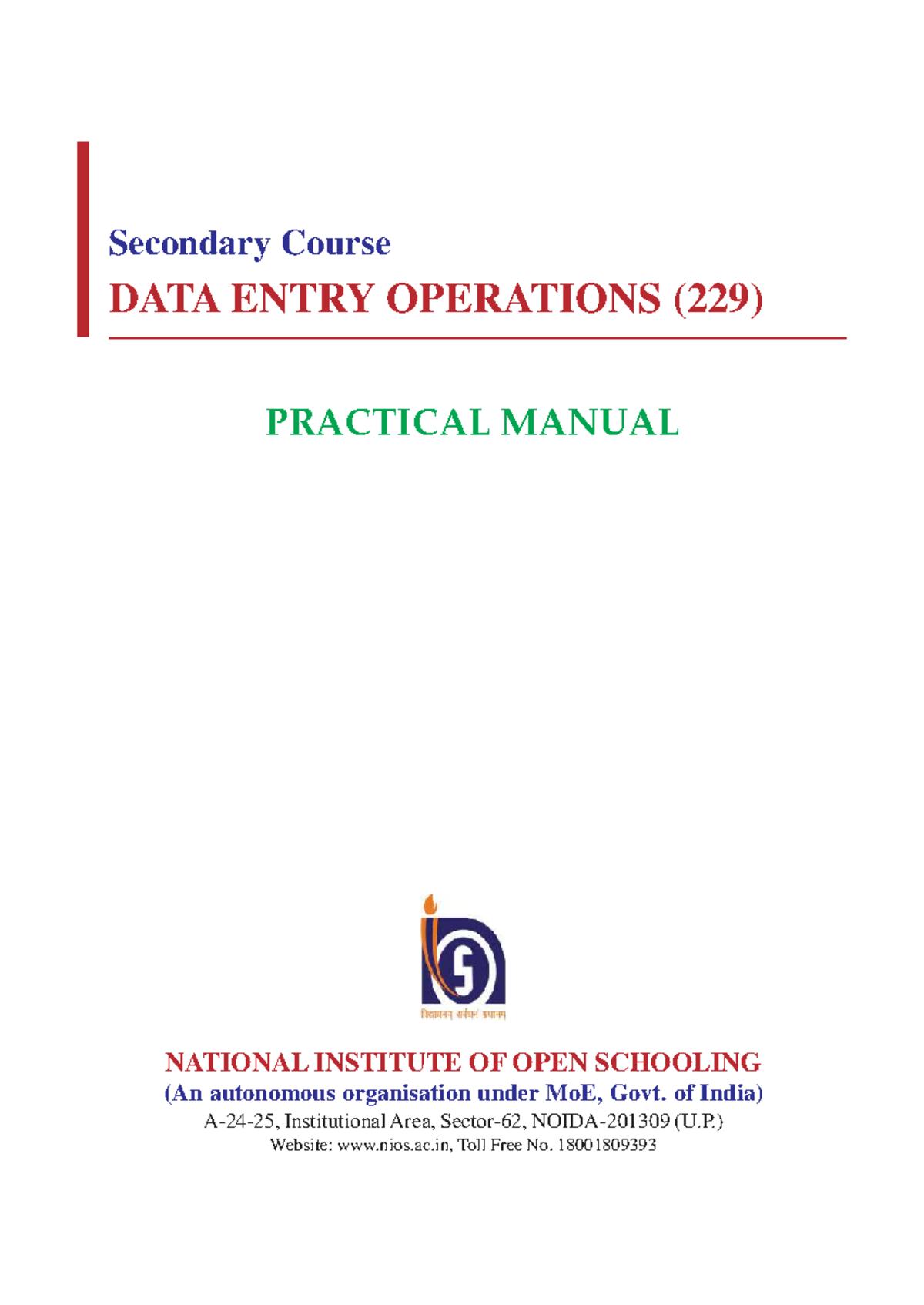 Data Entry Operations (229) Practical Manual for Class 10 - Studocu