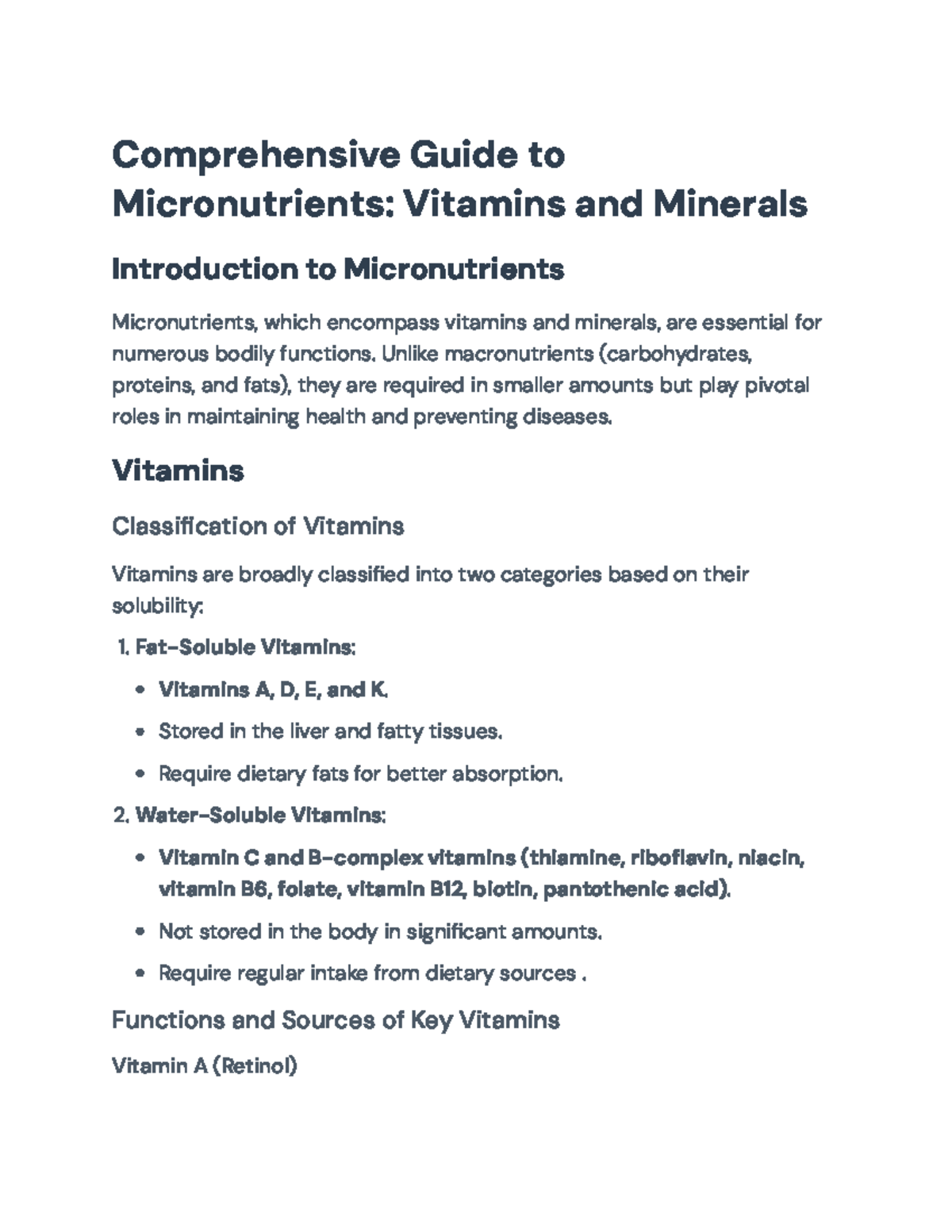 Comprehensive Guide to Micronutrients: Vitamins and Minerals Overview ...