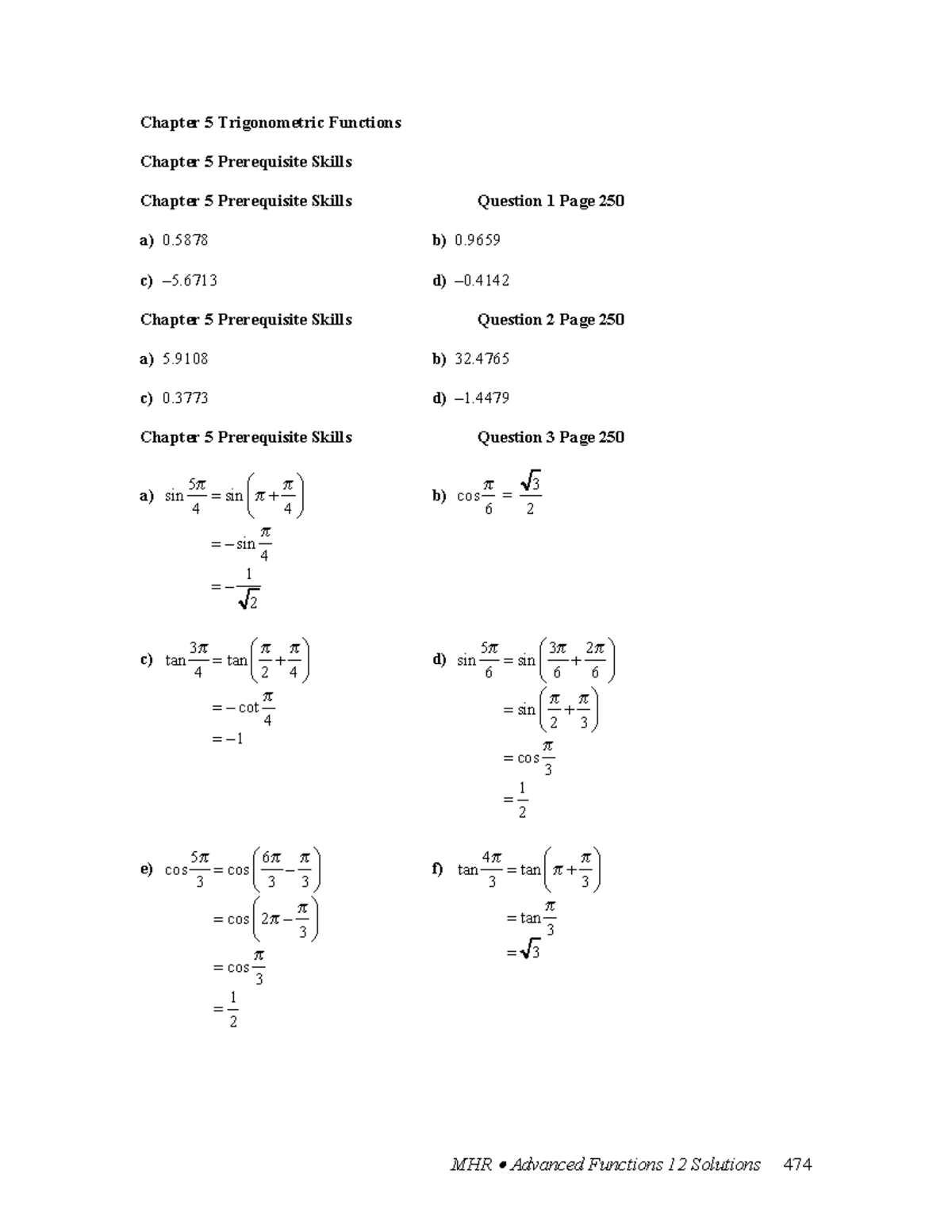 AF12 Chapter 5 Trigonometric Functions Solutions and Answers - Studocu