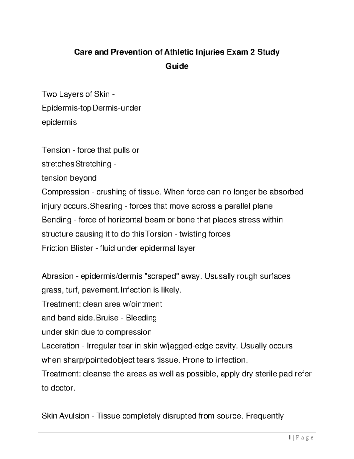Care and Prevention of Athletic Injuries Exam 2 Study Guide - Studocu