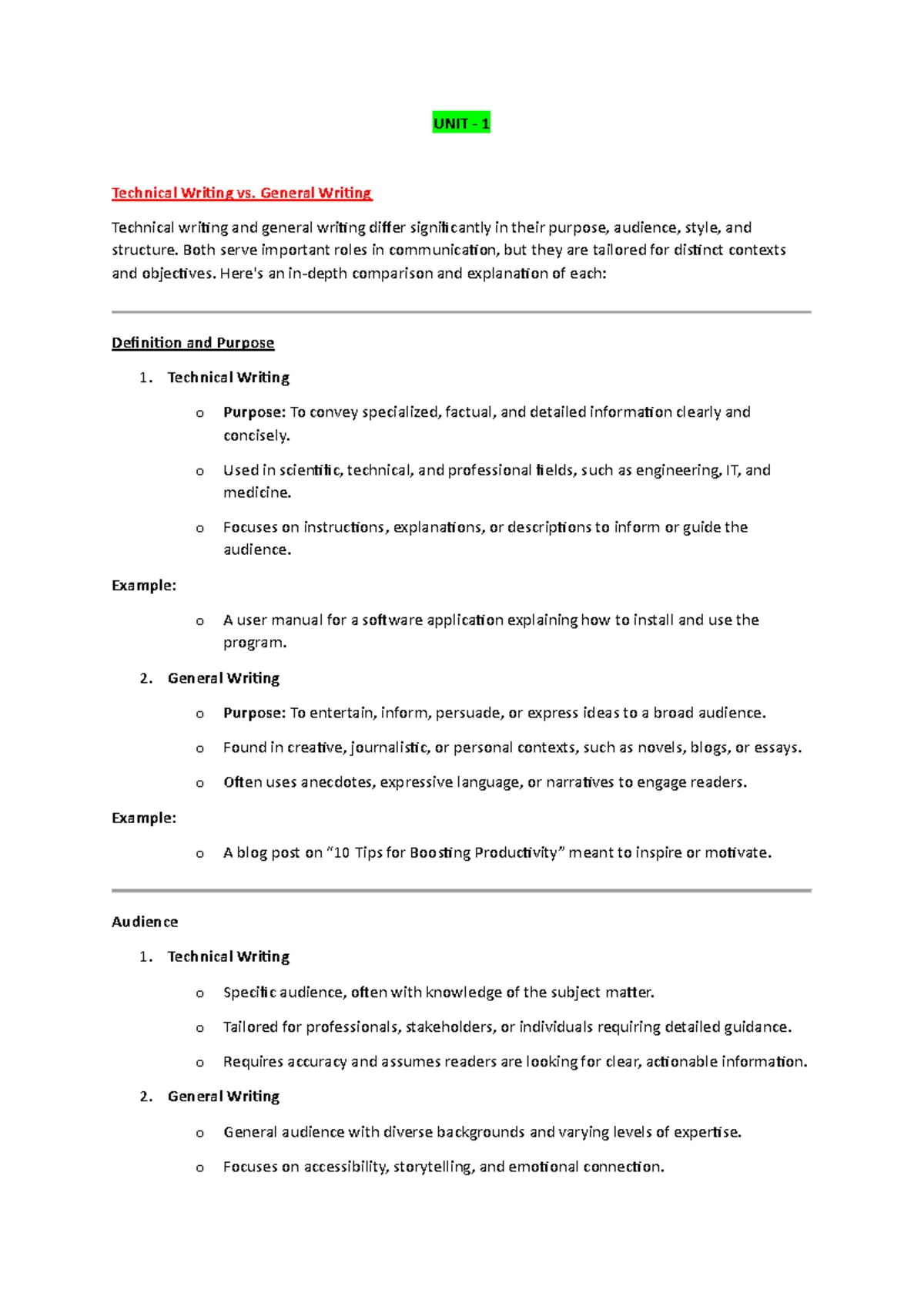 OHS352 PRW《Unit-2 》 - Notes of project report Writing - U SUBJECT CODE ...