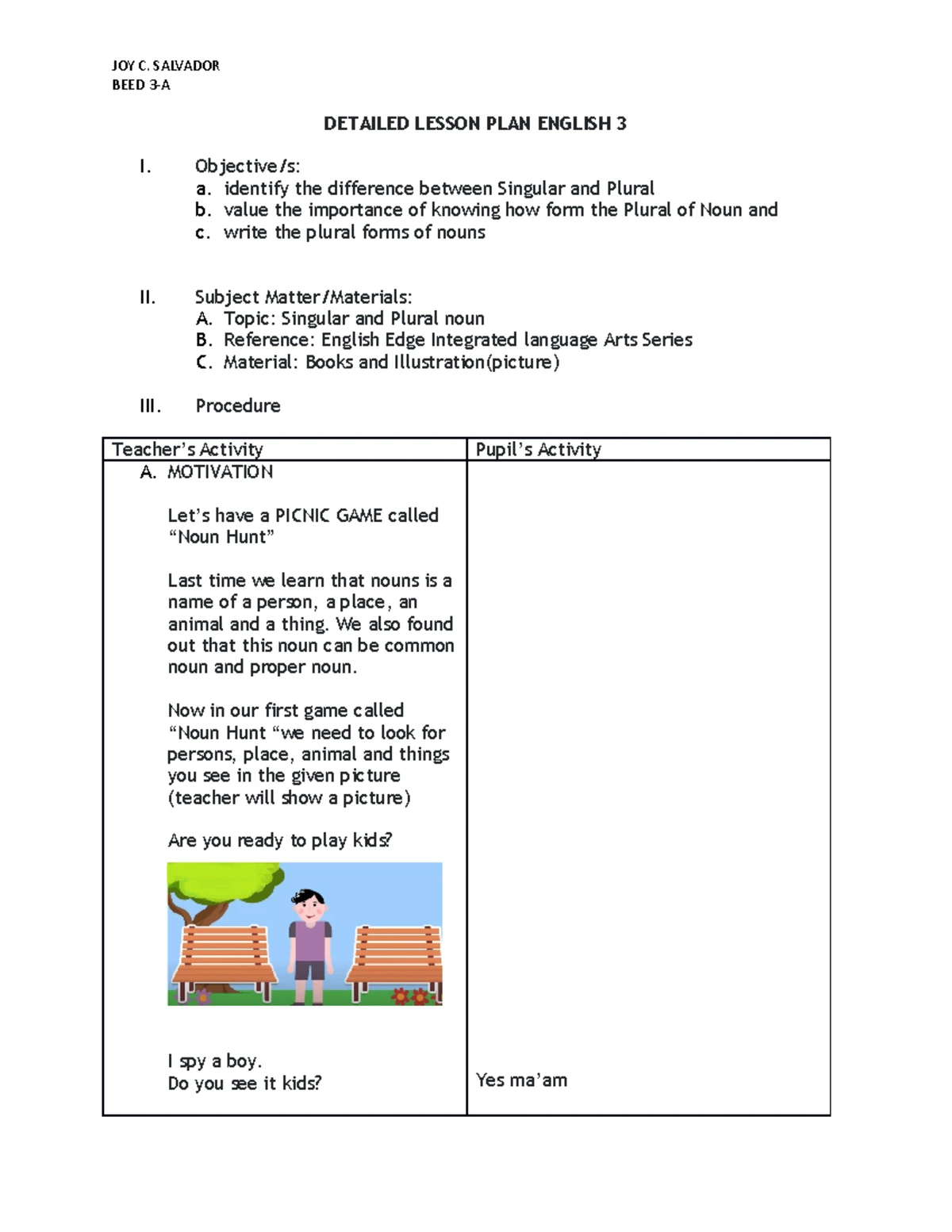 Lesson Plan Punctuation Marks And Capitalization G9 Detailedlessonplan Subject English 9 Date