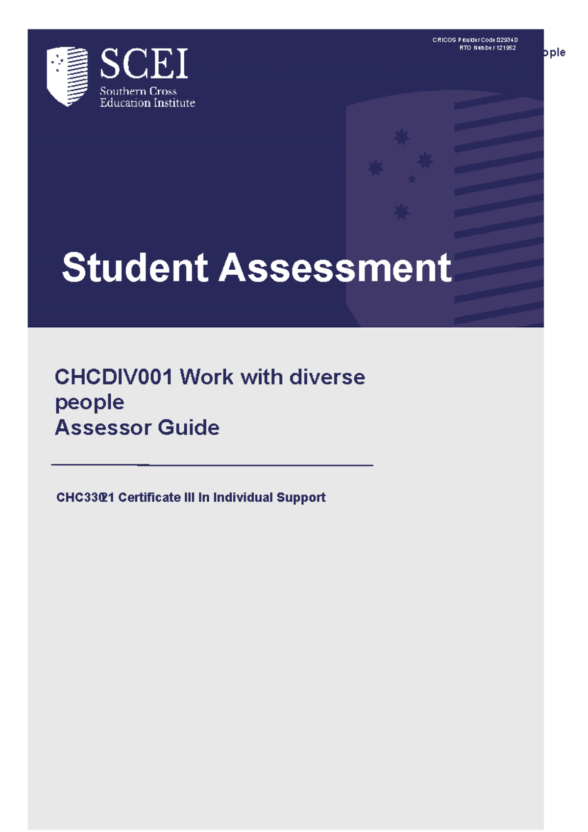 CHCDIV001 Work with Diverse People - Assessment Task 1 Guide V1.2 - Studocu
