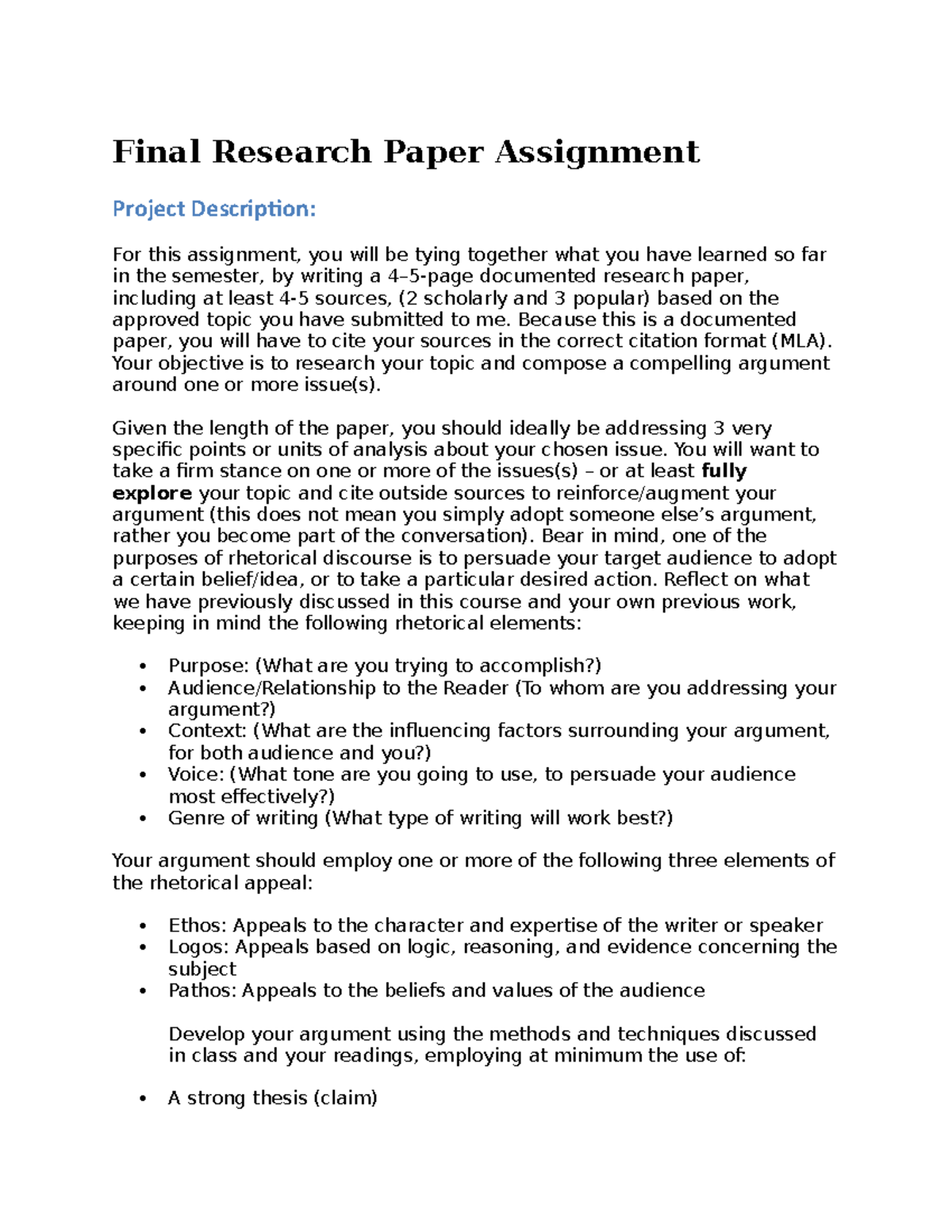 Final Research Paper Guidelines for Course XYZ 101 - Studocu