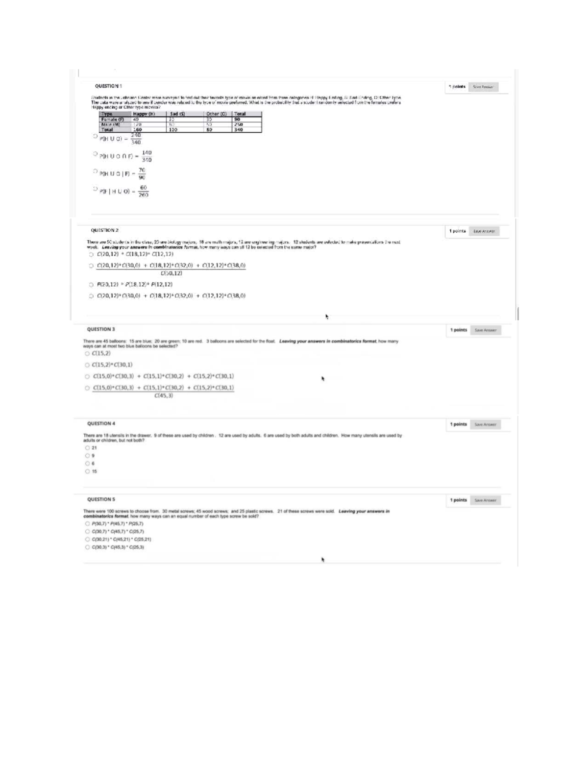 Final Exam Probability and Combinatorics - IUT 104 - Studocu
