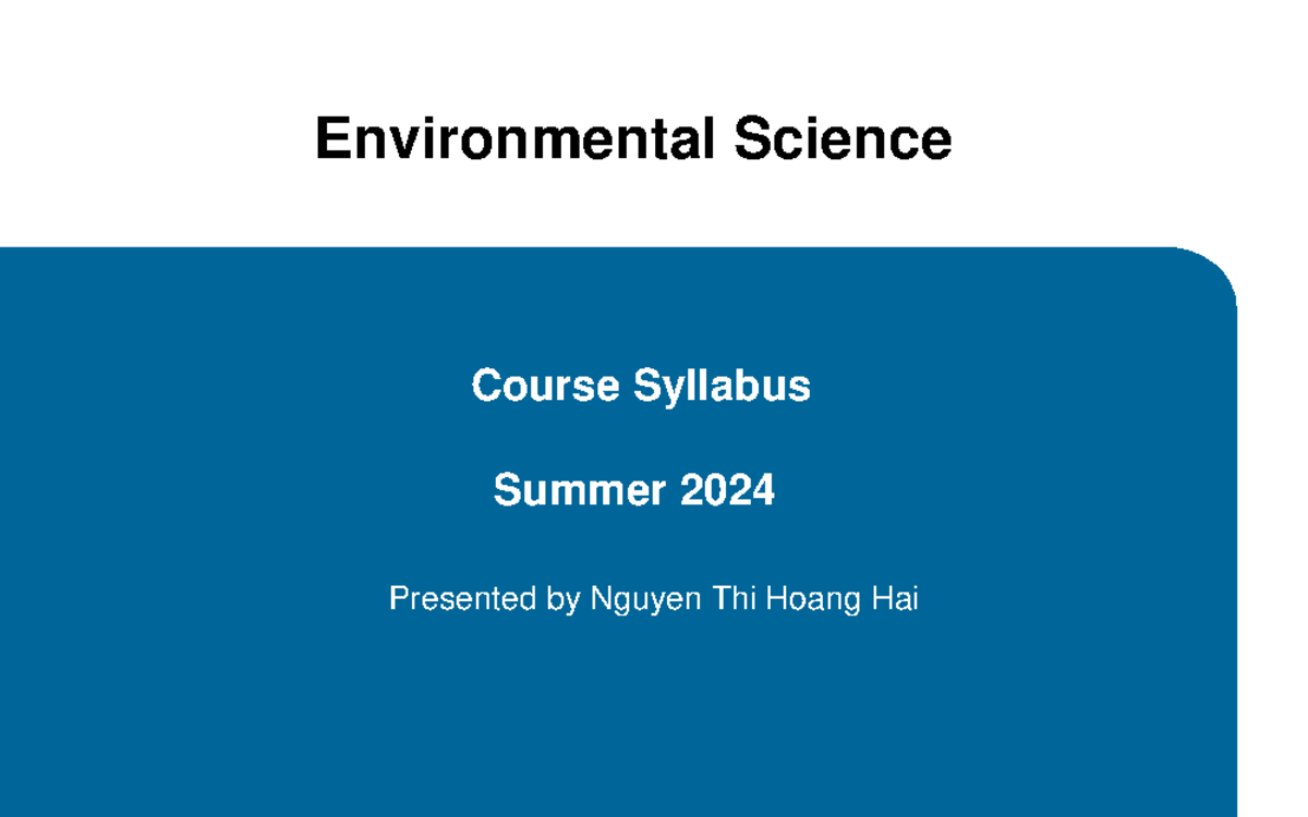 Environmental Science - Syllabus 2024-07-16 06 10 09 - Environmental ...