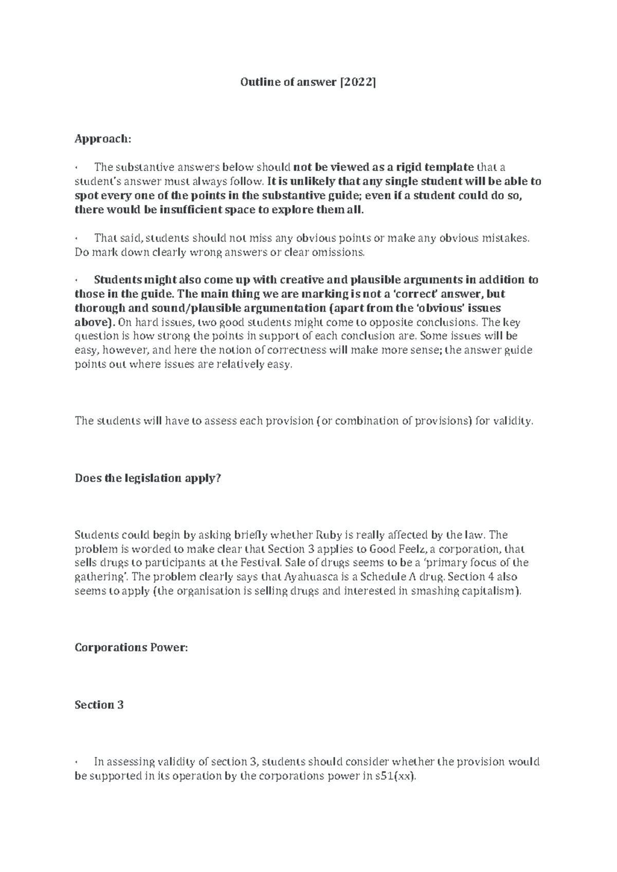 2022 Final Exam Answer Notes: Corporations Power & Drug Legislation ...