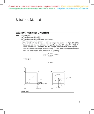 Solution Manual for Mechanics of Materials 10th Ed: Internal Loadings Analysis - Studocu