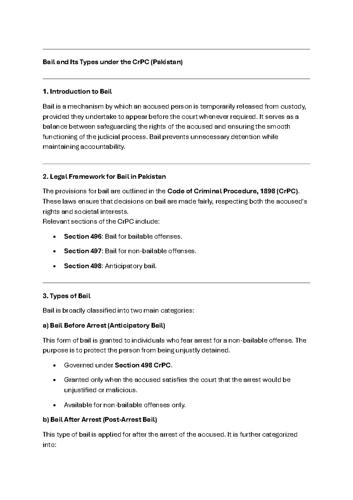 CrPC 8th Sem Notes: Understanding Bail and Criminal Procedures in ...