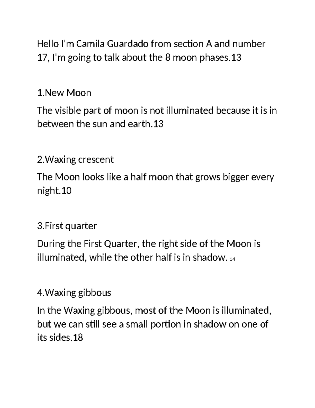 Moon Phases Overview - Las Fases de la Luna en Inglés - Studocu