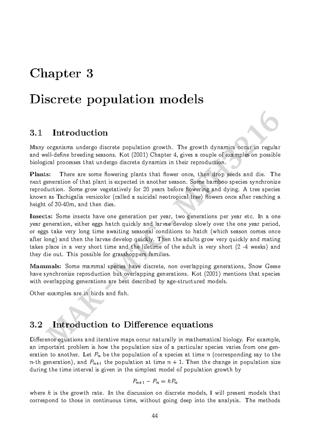 Discrete dynamics - Dr. Nakakaawa - MAK - MTC - MTH Chapter 3 Discrete ...