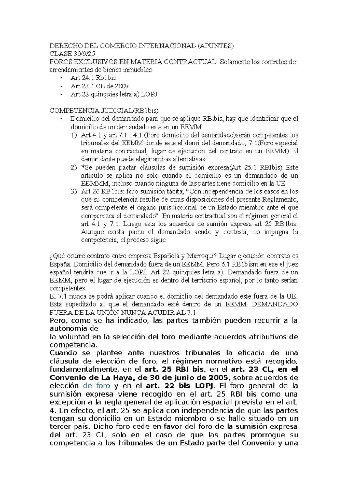 DERECHO DEL COMERCIO INTERNACIONAL: APUNTES SOBRE COMPETENCIA JUDICIAL ...