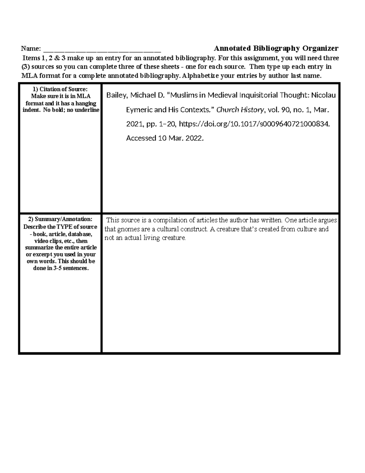 Annotated Bibliography Organizer for AB 2 - Essay Draft - Studocu